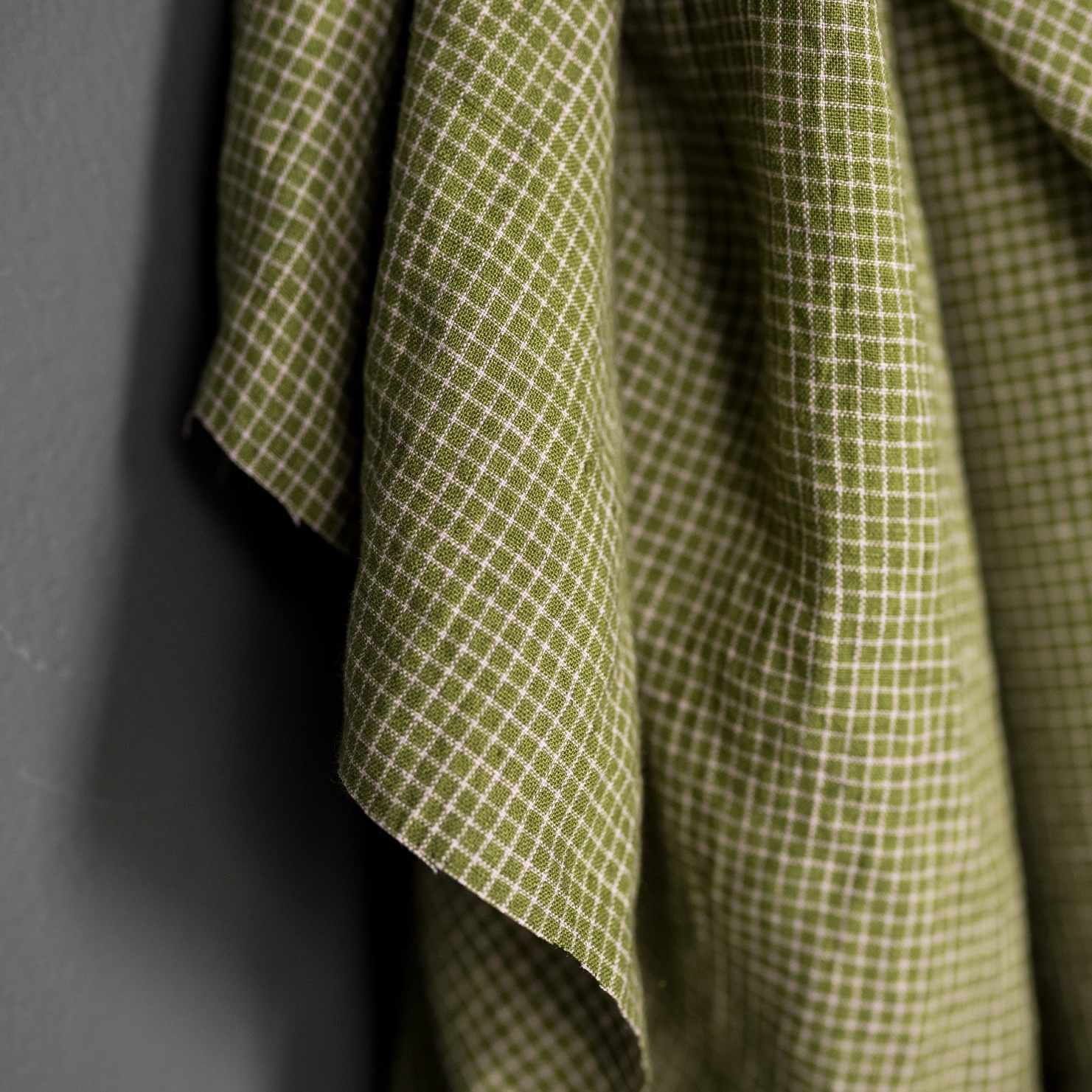 Atelier Goldfaden | Leinen Washed - Woodend Olive Grid