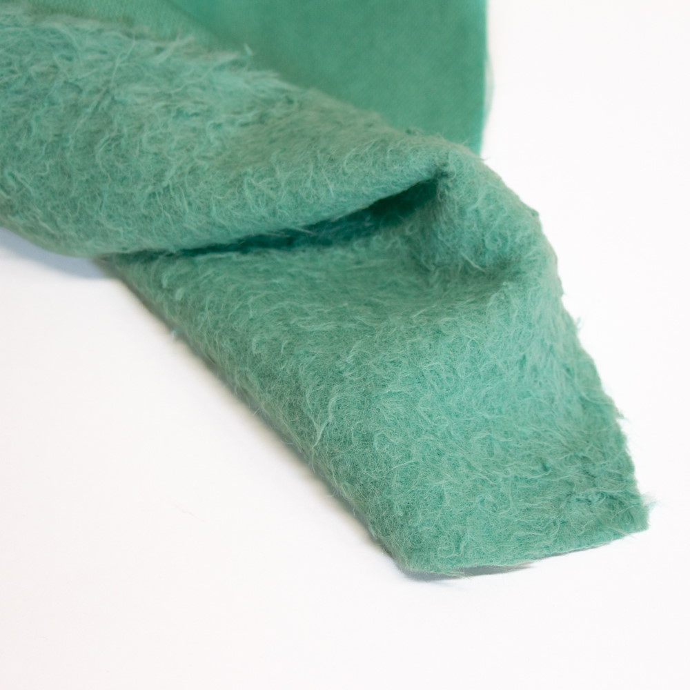 Wool Fabric Deadstock - Shaggy Cyan | Atelier Goldfaden